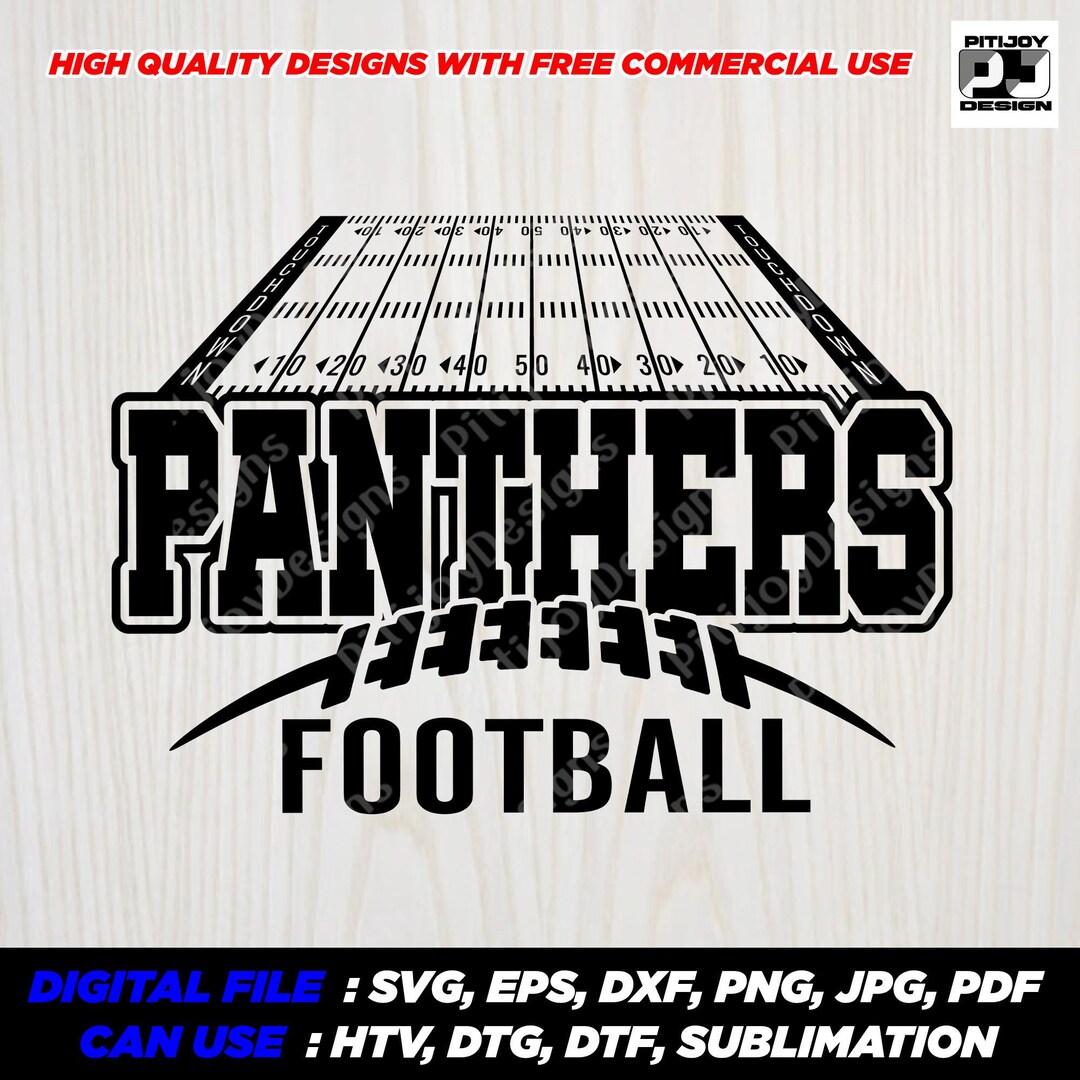 Panthers Football Field SVG, School Mascot Logo PNG, American Football ...