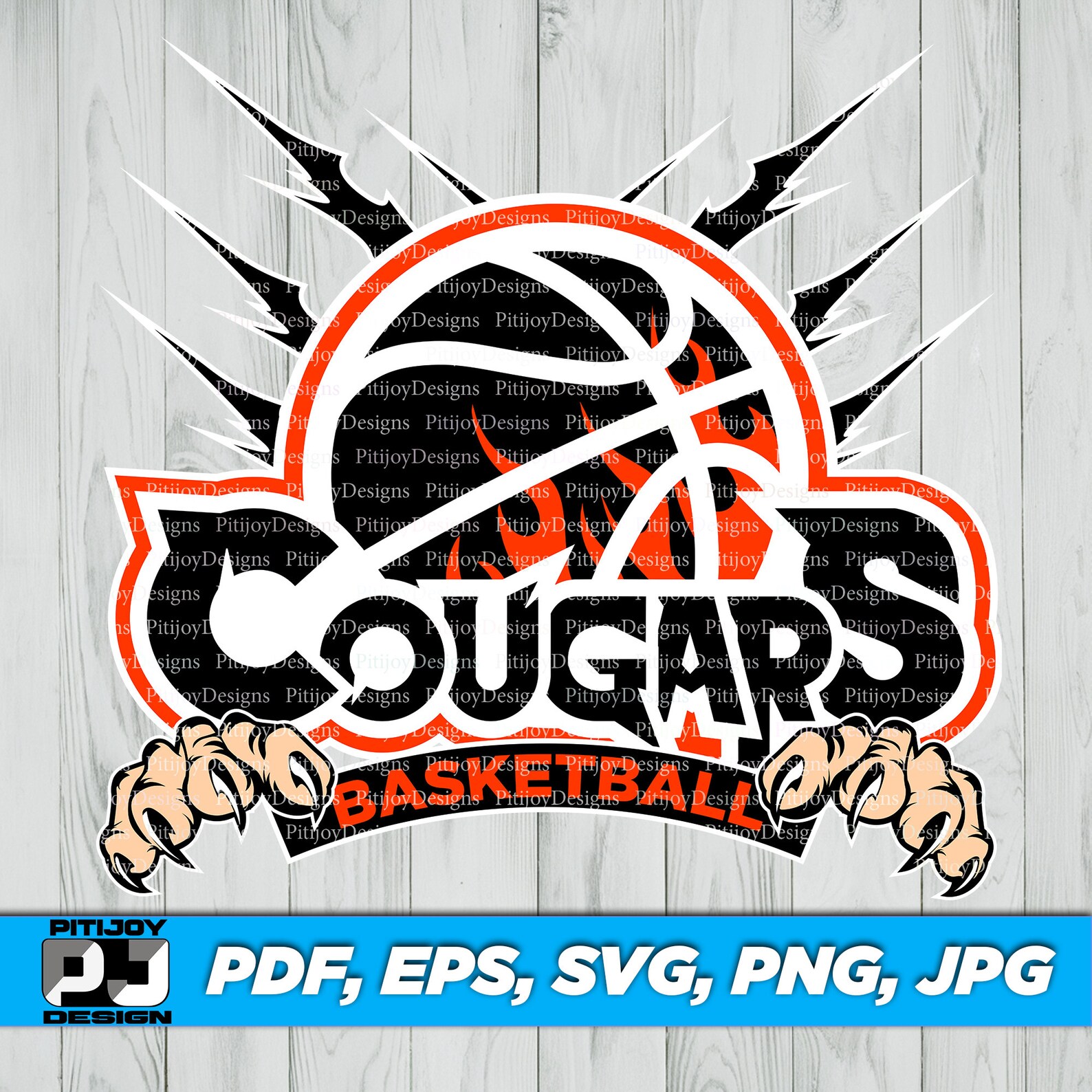 Cougars Svg, Cougar Svg, Cougar Basketball SVG, Cougar Basketball Svg ...