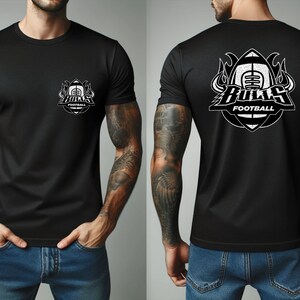 Bulls Football Team Mascot Design for Custom Apparel, Bold and ...