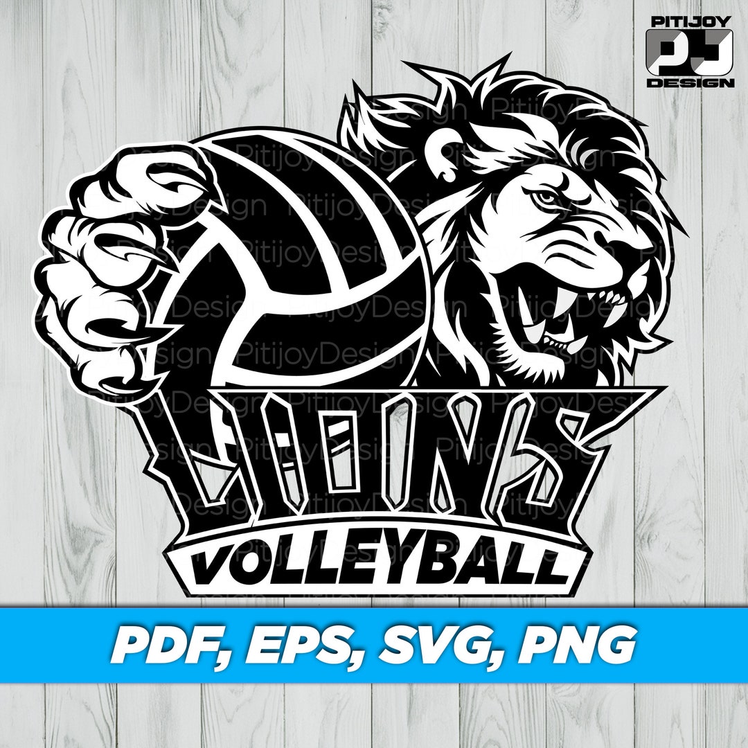 Lion Volleyball Svg, Lions Svg, Volleyball Svg, Lion Mascot Svg, Lion ...