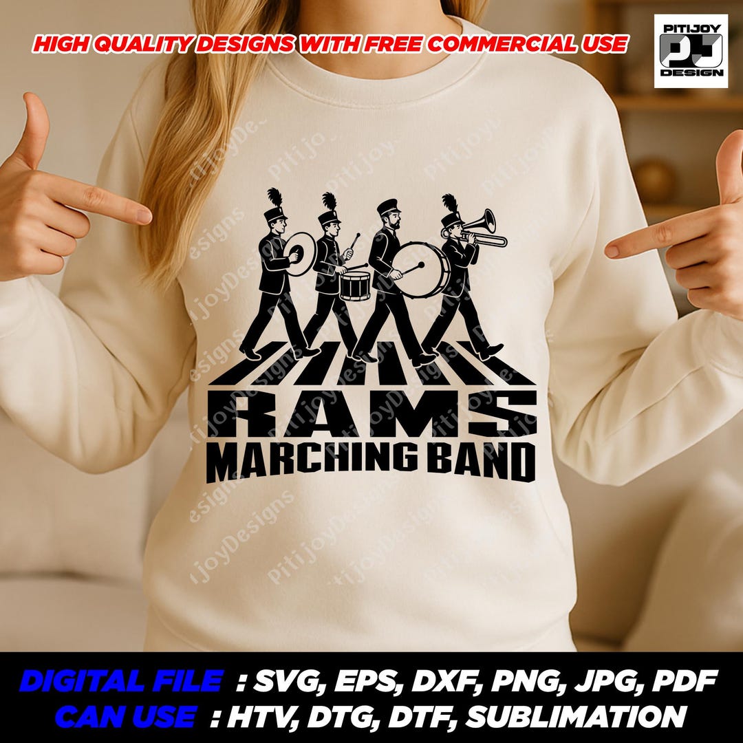 Rams Band Svg, Marching Band Clipart for School Spirit Cricut and ...