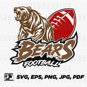 Bears Football Svg, Bear Football Svg, Bears Svg, Bear Svg, Sports ...