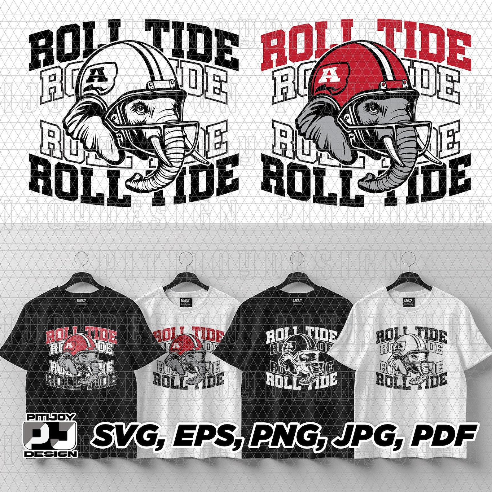 Alabama Roll Tide Crimson Tide, Bama Elephant SVG, Roll Tide SVG ...