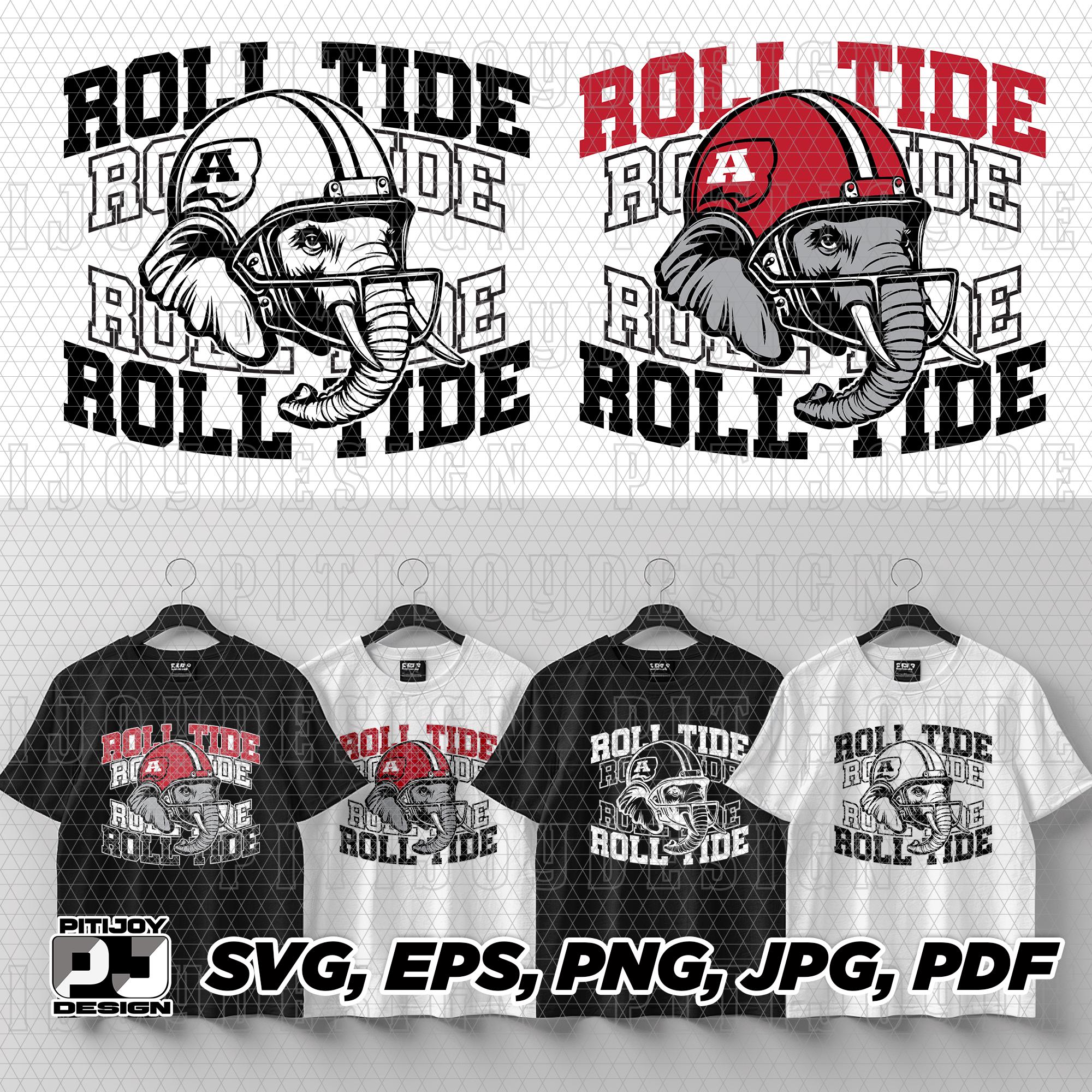 Alabama Roll Tide Crimson Tide, Bama Elephant SVG, Roll Tide SVG ...