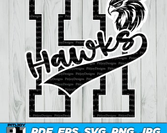 Go Hawks Svg, Hawks Mascot Svg, Hawks Pride Svg, Hawks Svg Cut Files ...
