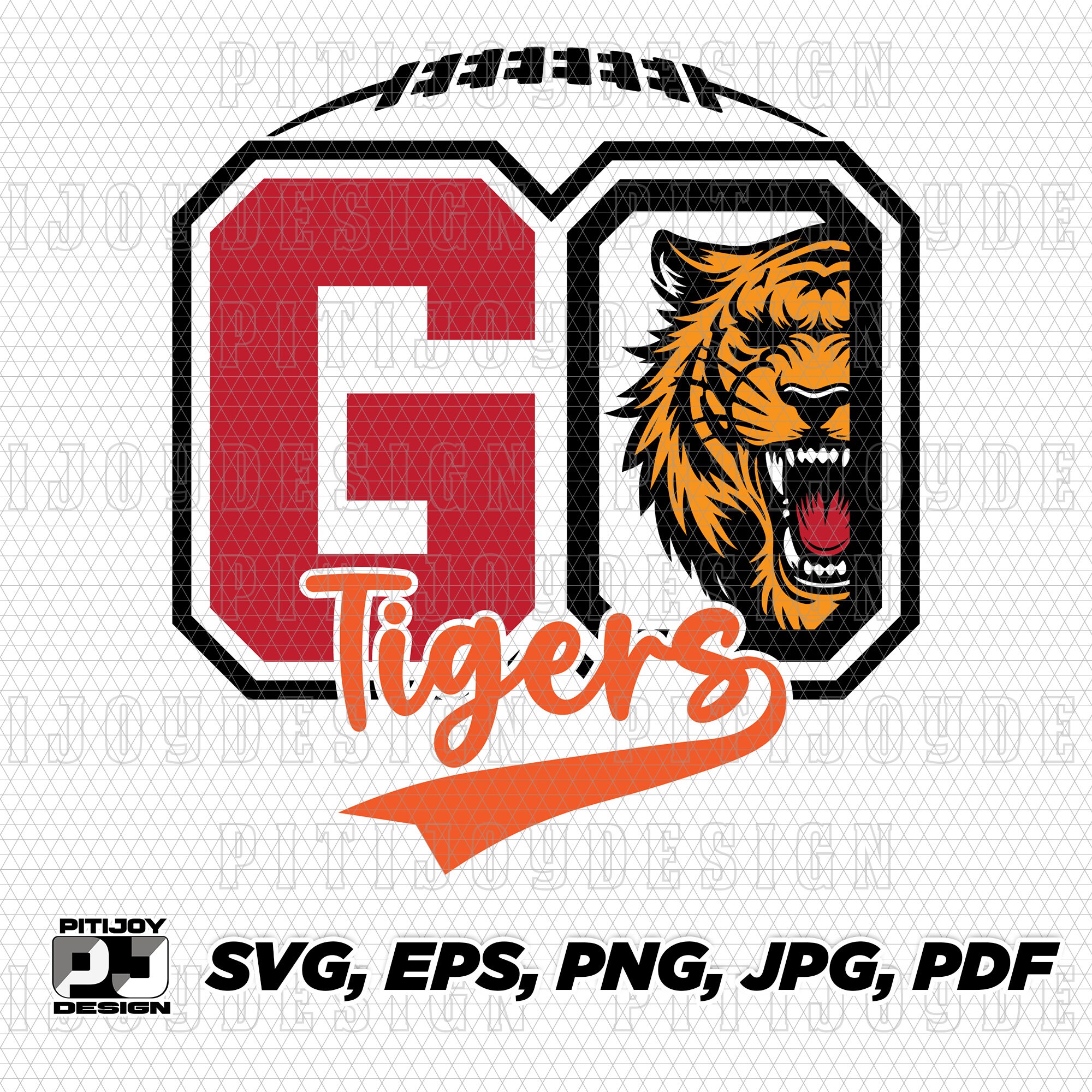 Go Tigers Svg, Tigers Svg, Tigers Mascot, Tigers School Spirit, Tigers ...