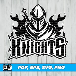 Knights Team Mascot Design for Custom Apparel, Perfect for Team Spirit ...