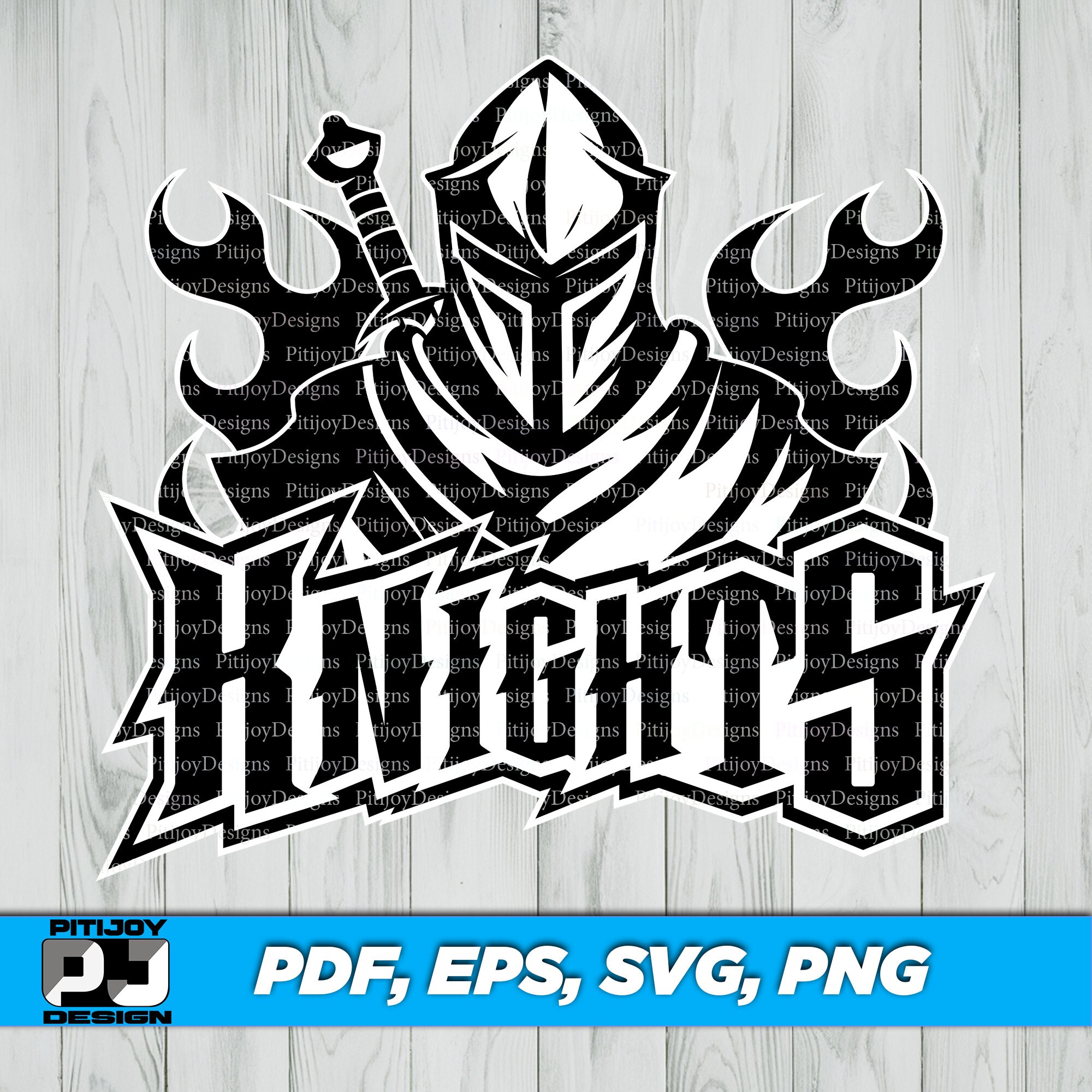 Knights Team Mascot Design for Custom Apparel, Perfect for Team Spirit ...