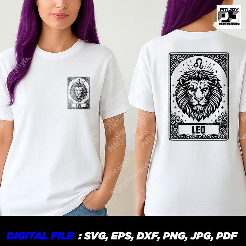 Leo Zodiac Svg, Vintage Tarot Style Lion Head Design, Astrology Sign ...