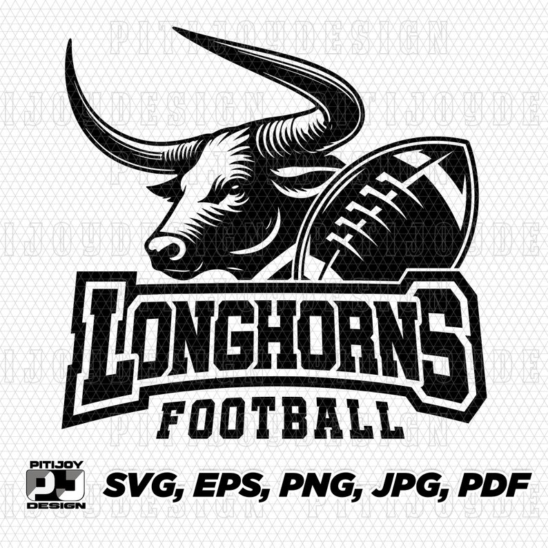 Longhorns Football SVG, Longhorn Football, Longhorns Custom Team SVG ...