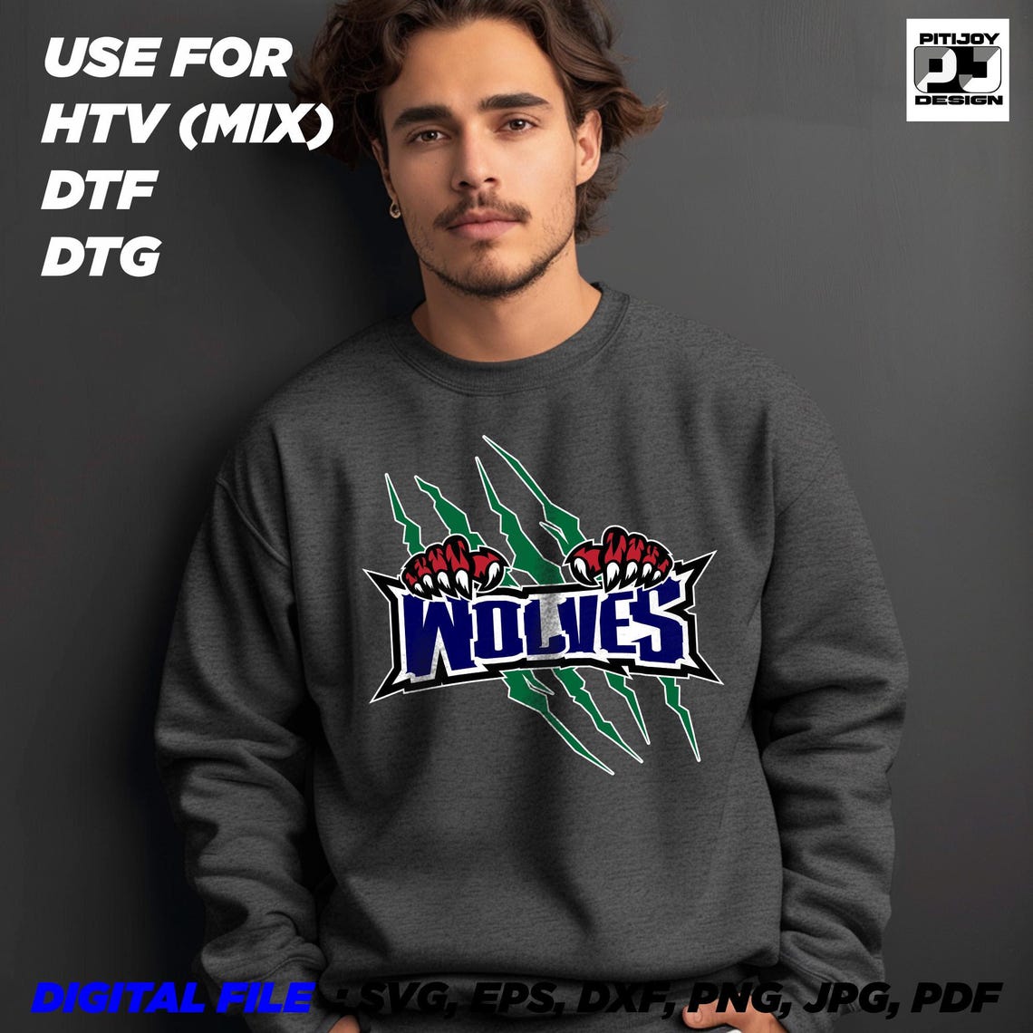 Wolves SVG, Wolf SVG, Wolf Claw Design, School Spirit Shirt, Digital ...