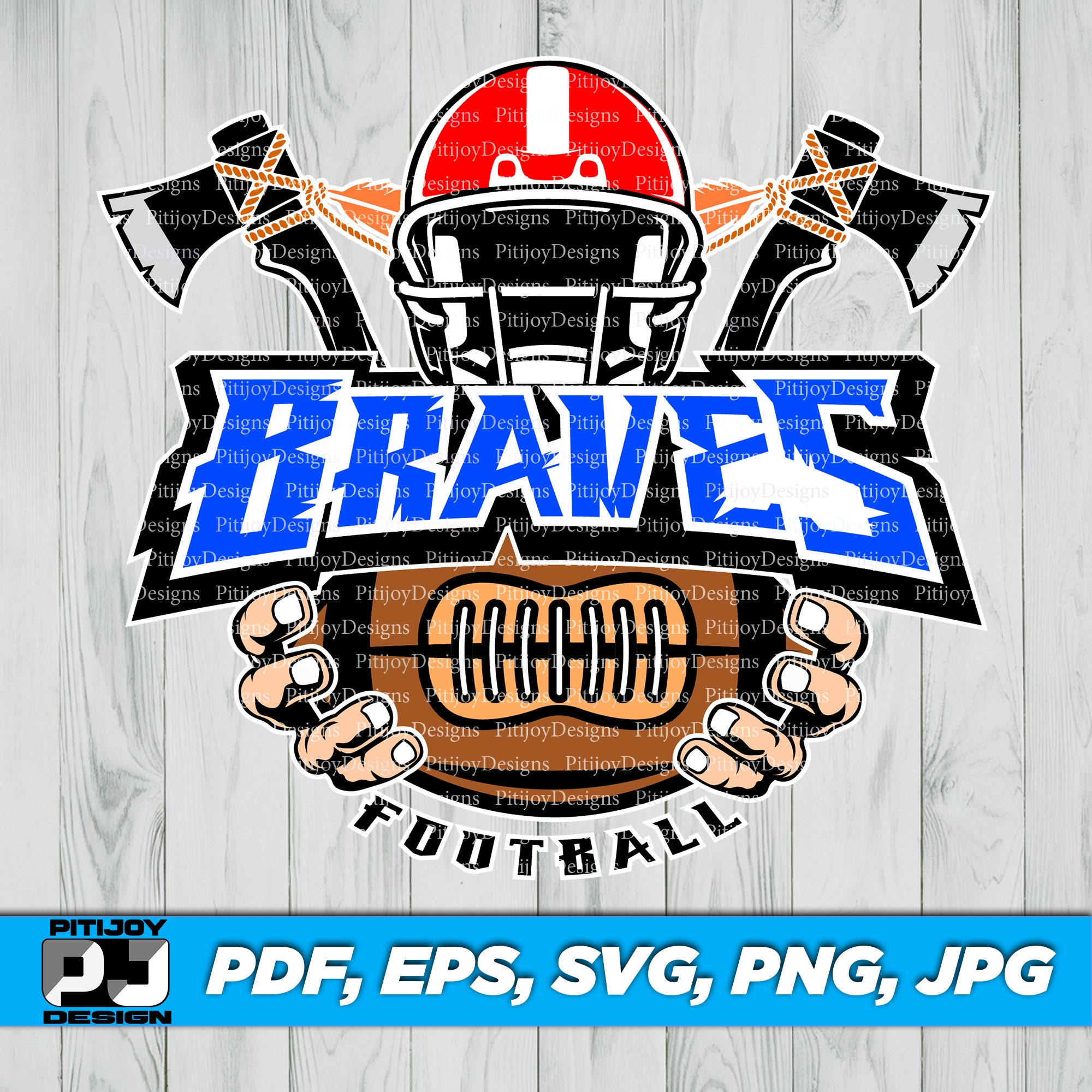 Brave Football Svg, Braves, Football Svg, School Spirit Svg, Brave Svg ...