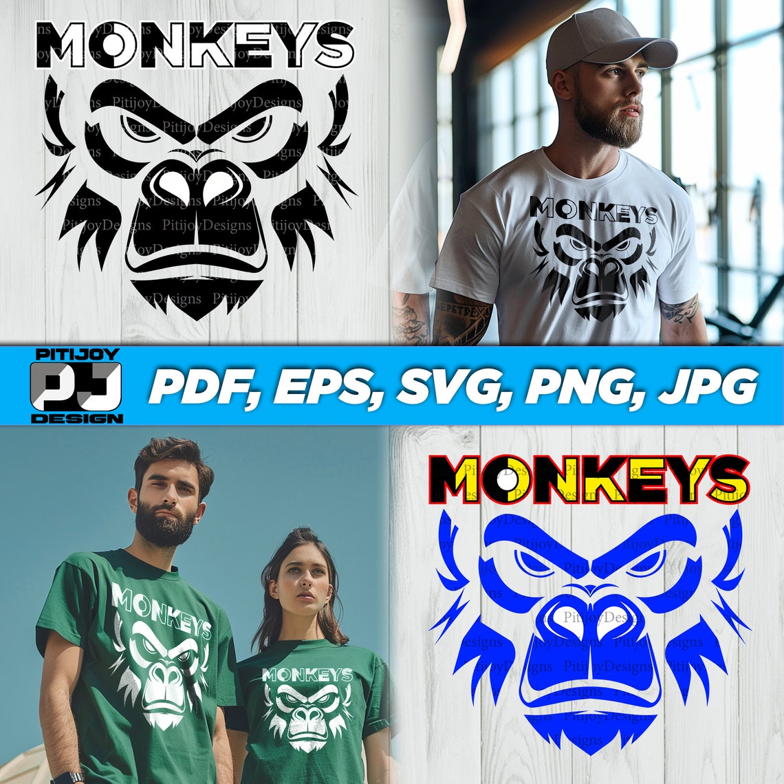 Monkey Mascot Svg, Monkey Svg, Mascot Svg, Monkeys Svg Sports, Digital ...