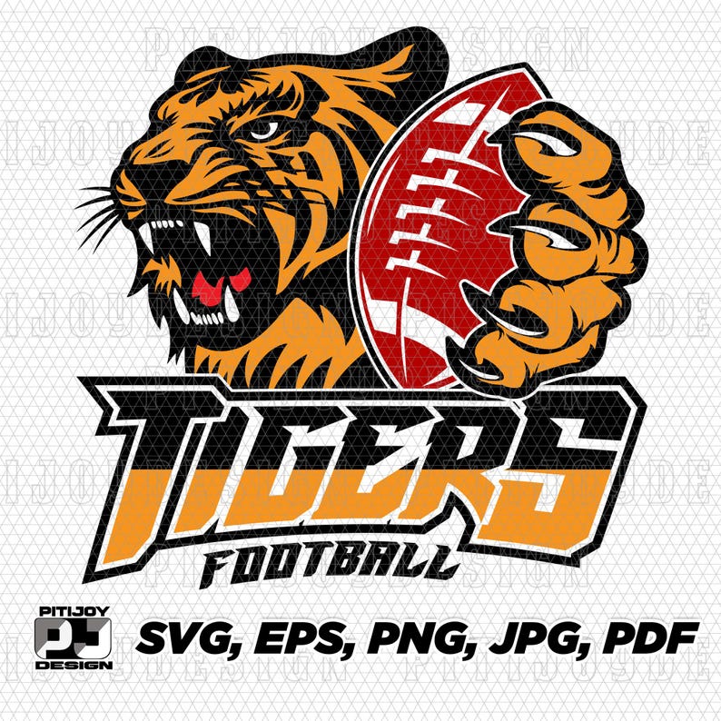 Tigers Football Svg, Tiger Football Svg, Tigers Football Png, Tigers ...