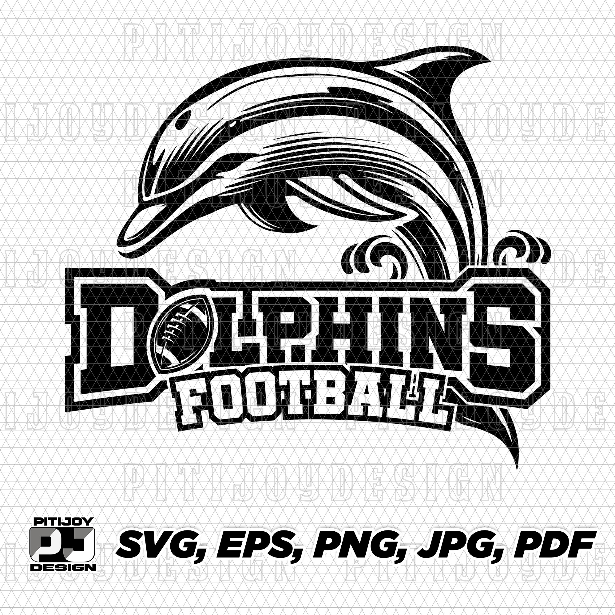 Dolphin Football Svg, Dolphin, Dolphins, Football Svg, Png, Sublimation ...