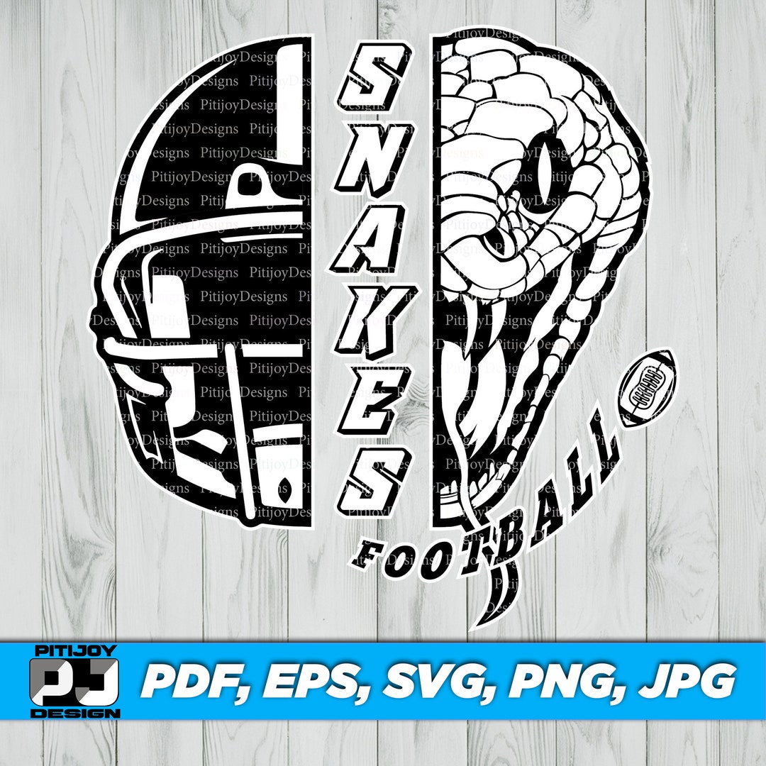 Snakes Football Team Mascot Design With Custom Merchandise, Snake ...