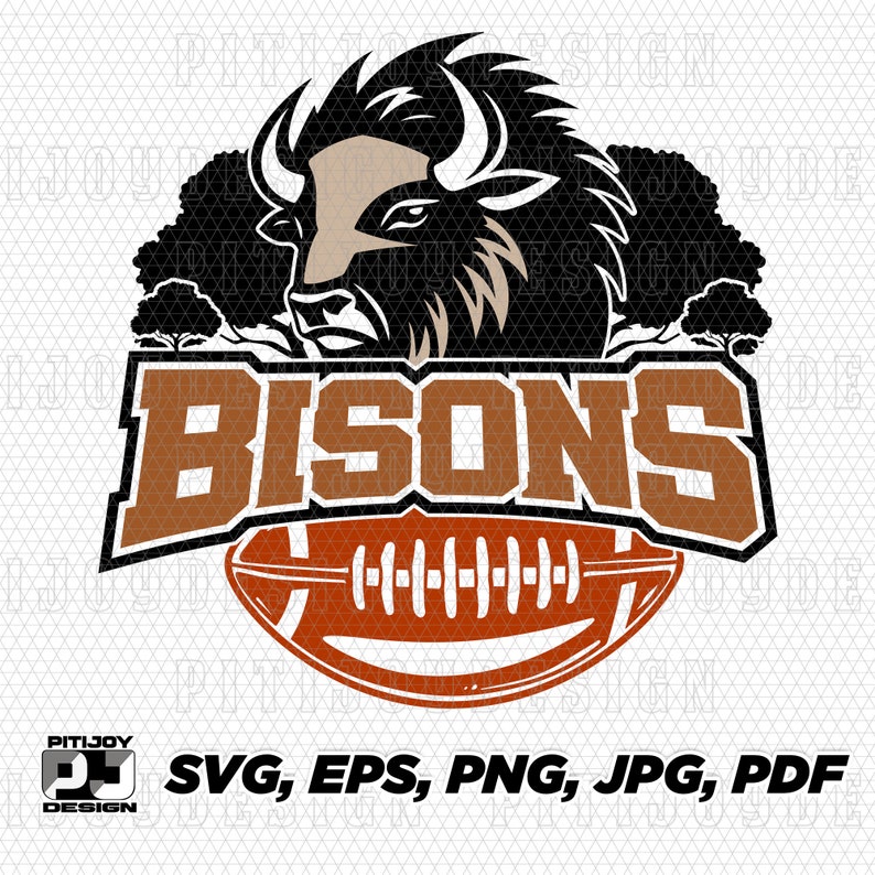 Bison Football, Bisons Football, Bison Svg, Bisons Svg, Bison Png ...