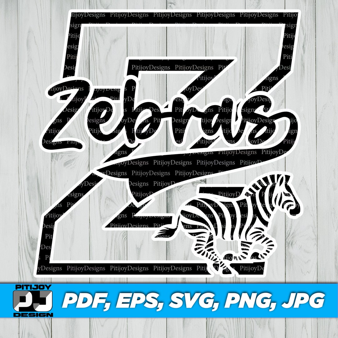 Zebras Mascot SVG, School Spirit SVG, Zebras Clipart, Sports Team Logo, Zebras T-shirt Design ...