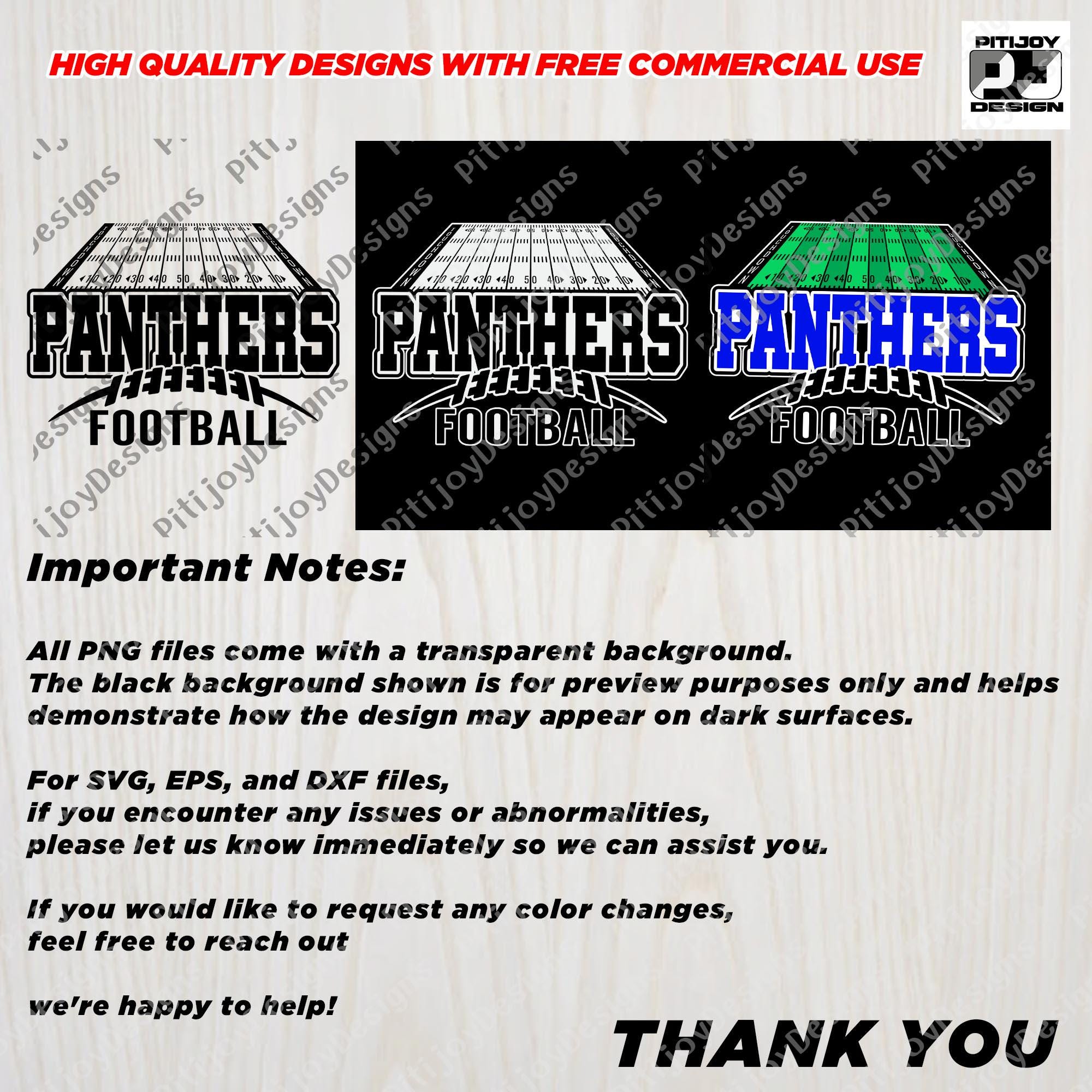 Panthers Football Field SVG, School Mascot Logo PNG, American Football ...