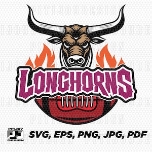 Longhorns Football SVG, Longhorn Football, Longhorns Custom Team SVG ...