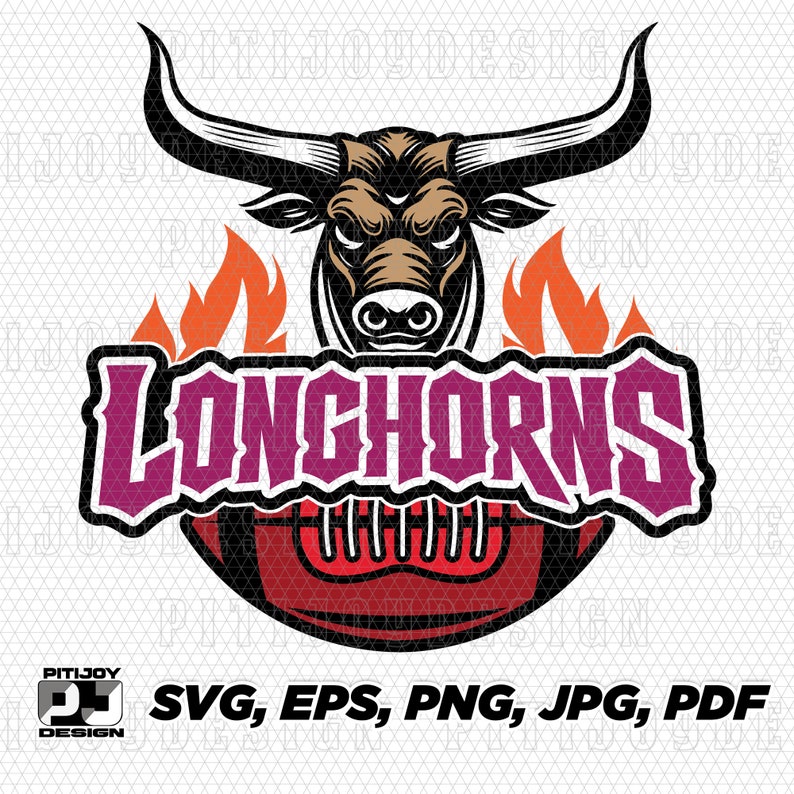 Longhorns Football SVG, Longhorn Football, Longhorns Custom Team SVG ...