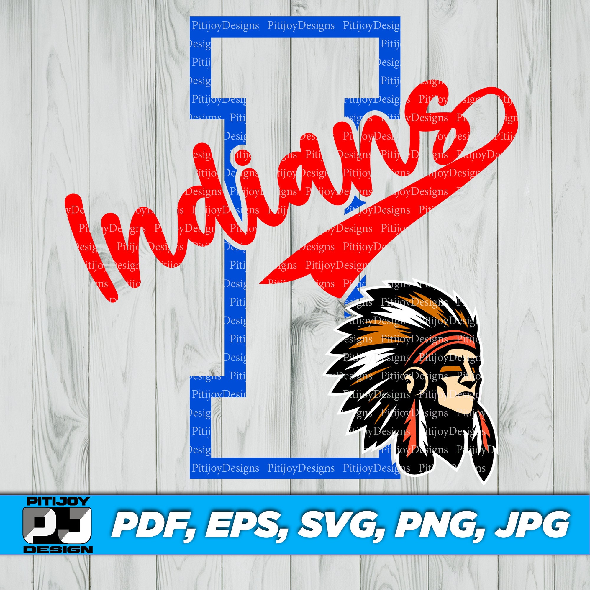 Indians Mascot SVG, School Spirit SVG, Indians Clipart, Sports Team ...