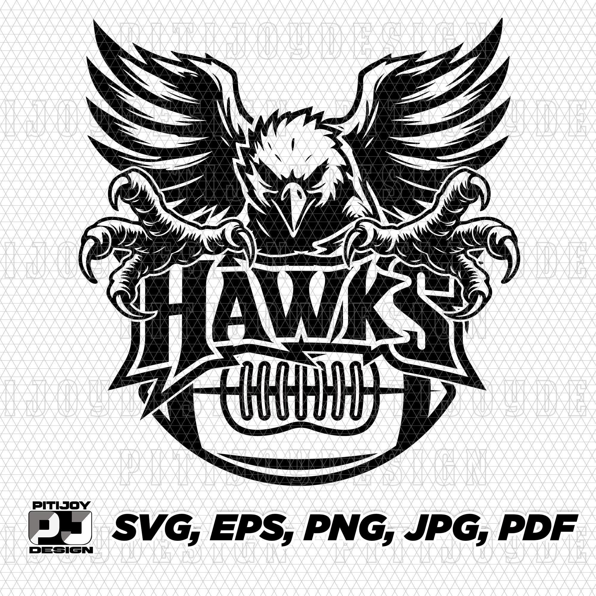 Hawks Football Svg, Hawk Football Svg Hawks Football Png Hawks Svg Hawk ...