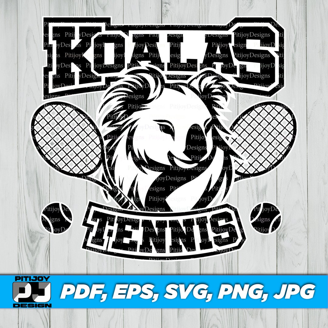 Koalas Tennis Team Mascot, Koalas Svg, Koala Svg, Koala Tennis Svg ...