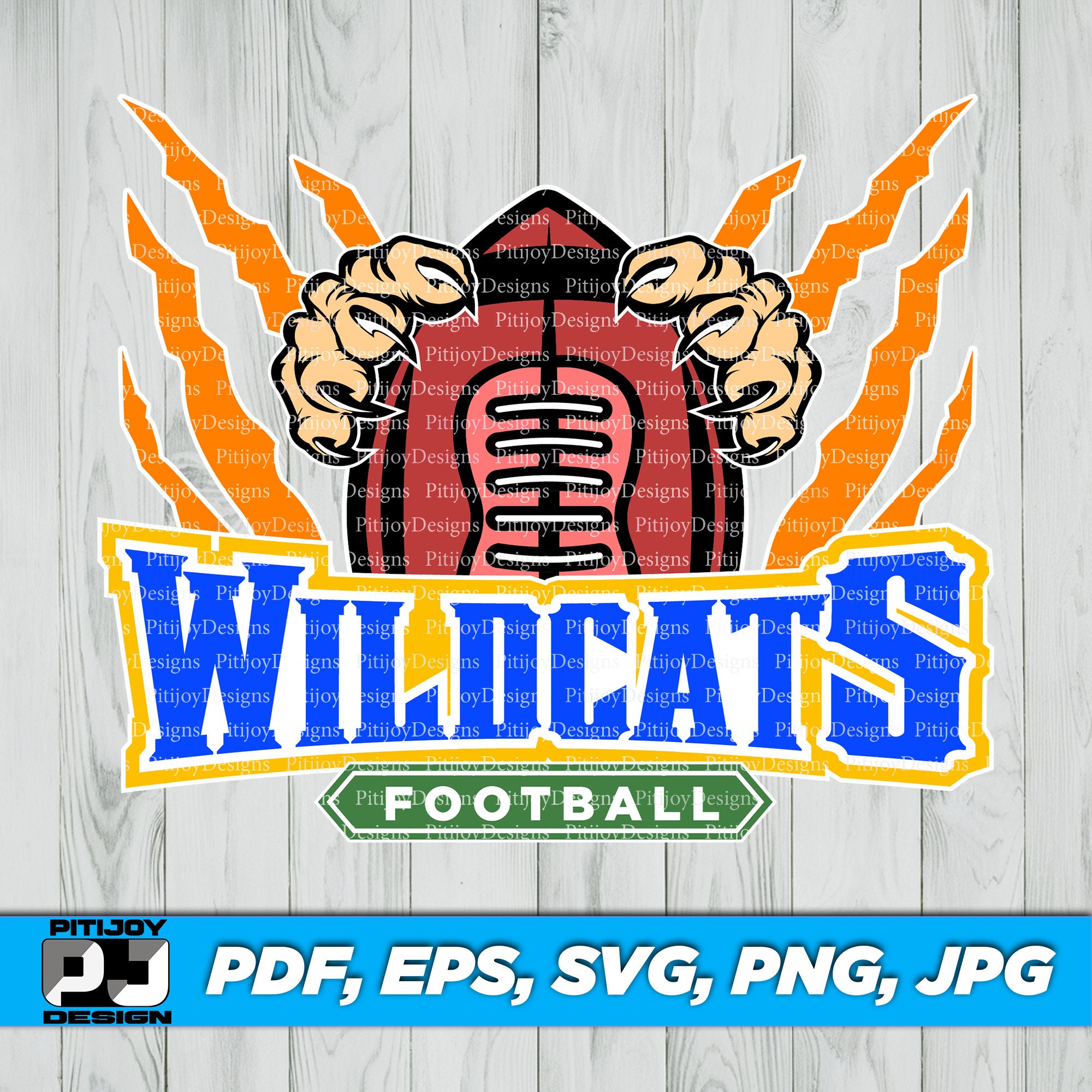 Wild Cats Claws Football Svg, Wildcats Svg, Wildcats Mascot Svg ...