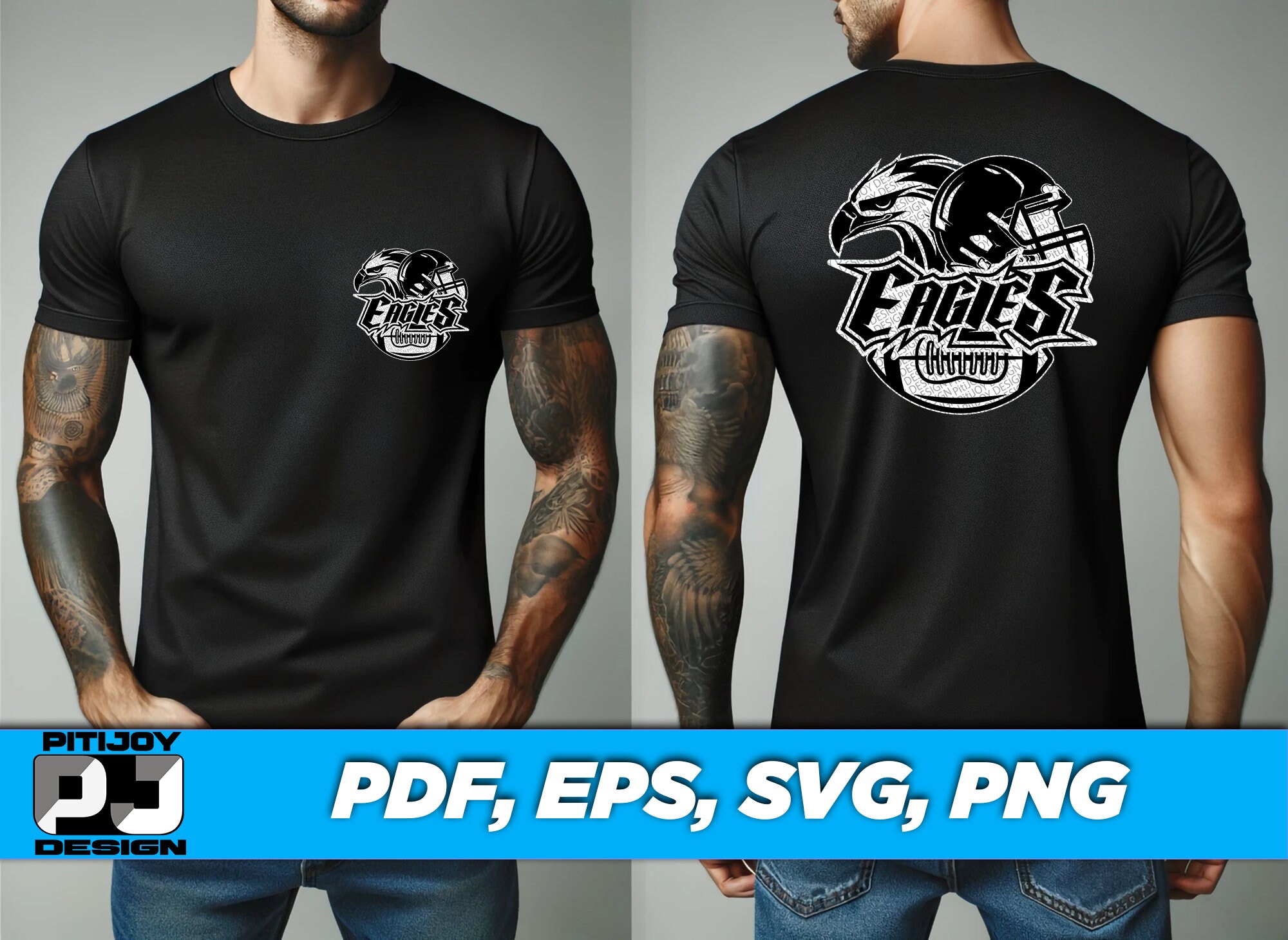 Eagles Football Team Mascot Design for Custom T-shirts, Posters, Bird ...
