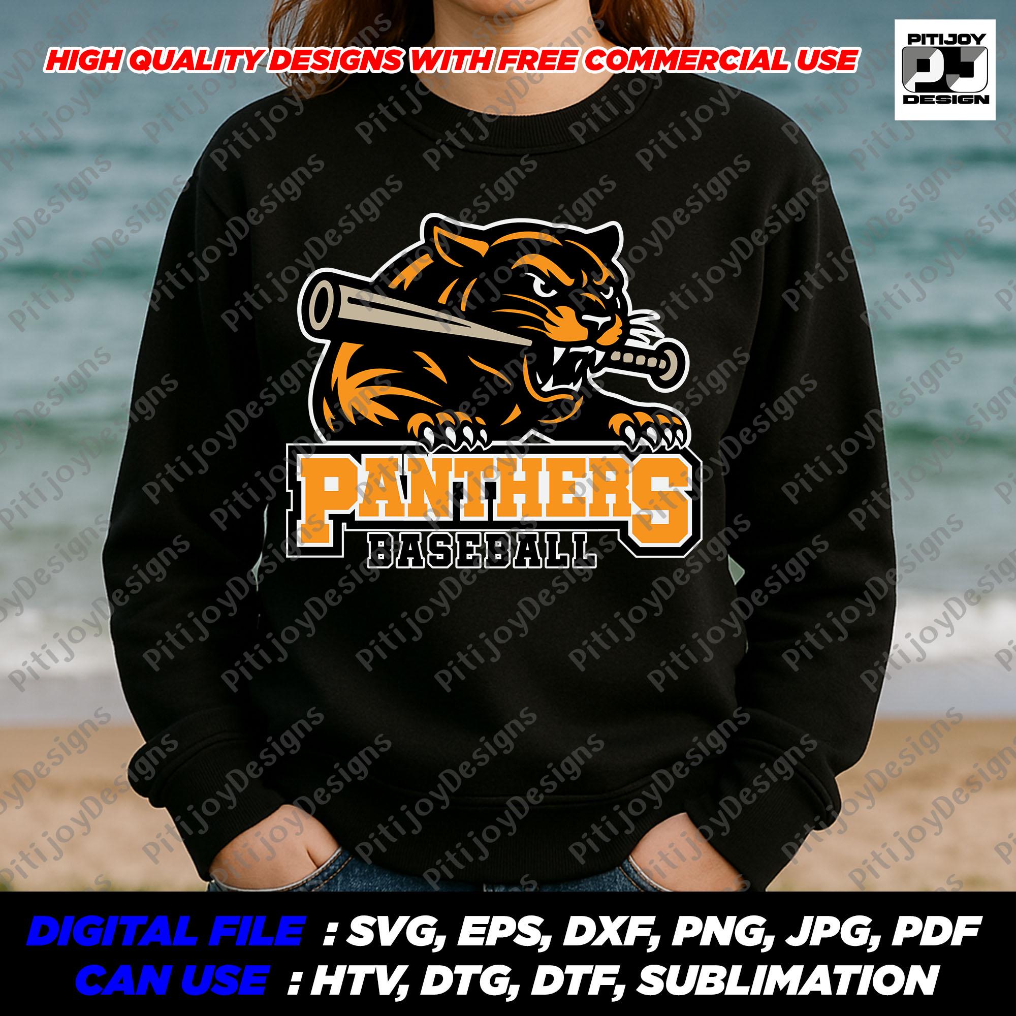 Panthers Baseball SVG Cut File | Fierce Panther Sports Mascot ...