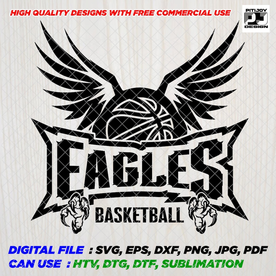 Eagles Basketball SVG, Sports Logo With Wings for Sublimation, Cricut ...