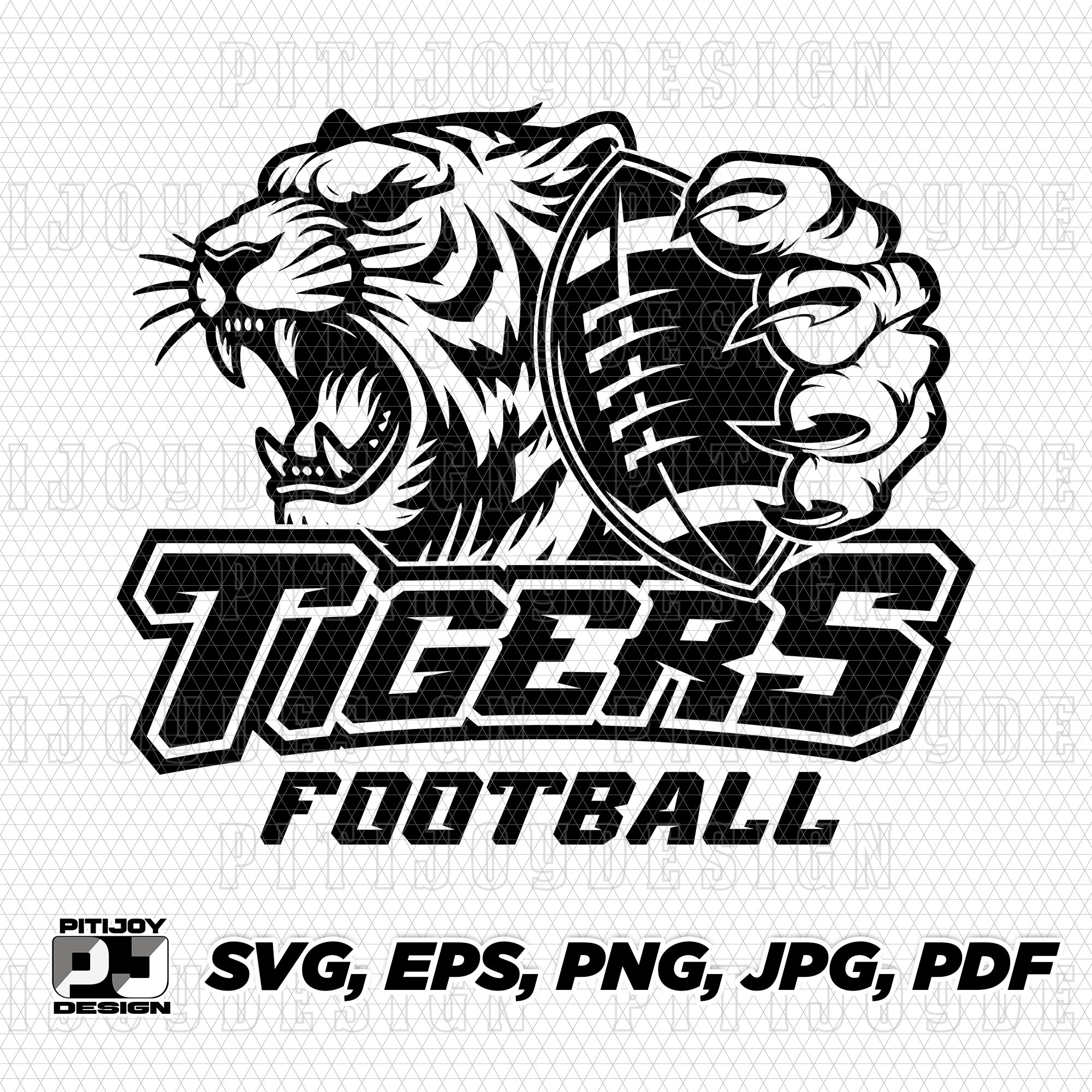 Tigers Football Svg Tiger Football Svg Tigers Football Png Tigers Svg ...