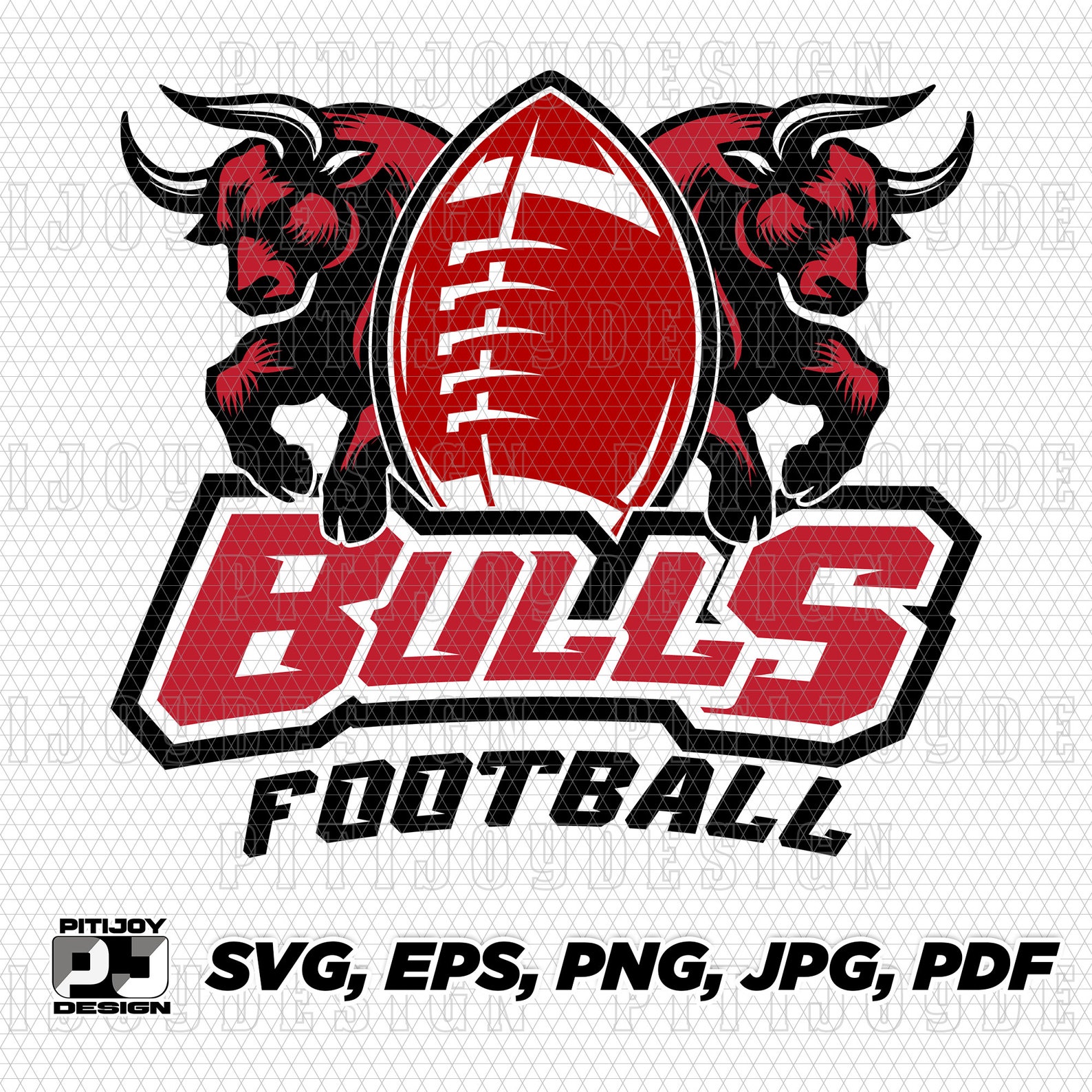 Bulls Football, Bull Football, Bulls Mascot, Bull Mascot, Bulls Svg ...