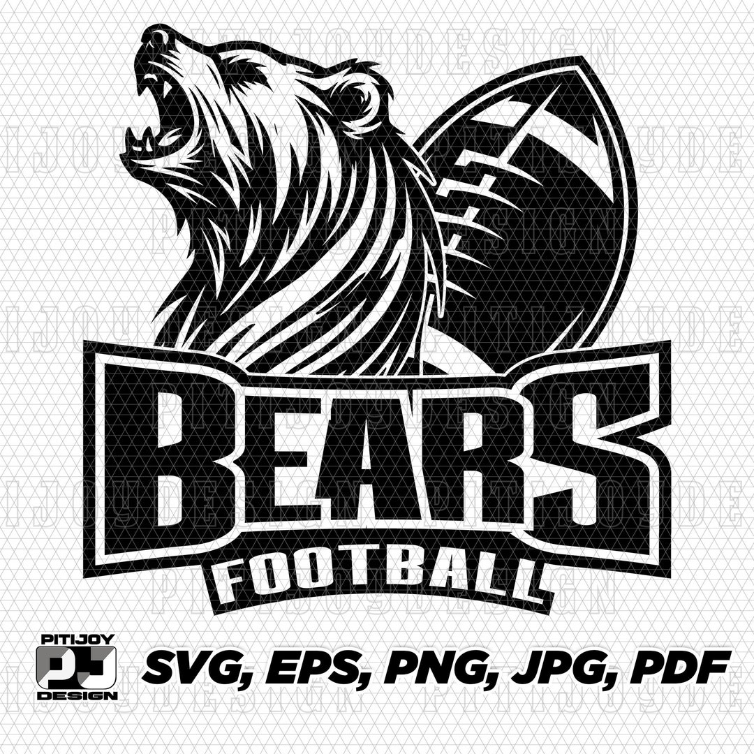 Bears Football Svg, Bear Football Svg, Bears Svg, Bear Svg, Sports ...