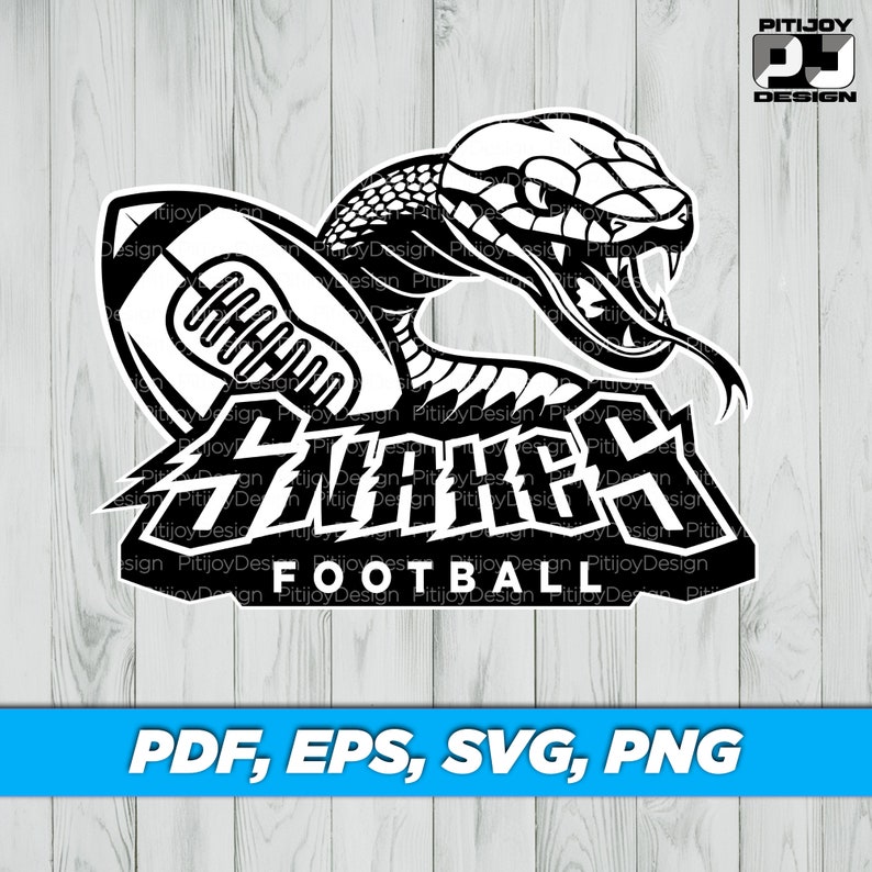 Snakes Football Team Mascot Design for Custom Apparel, Bold and ...