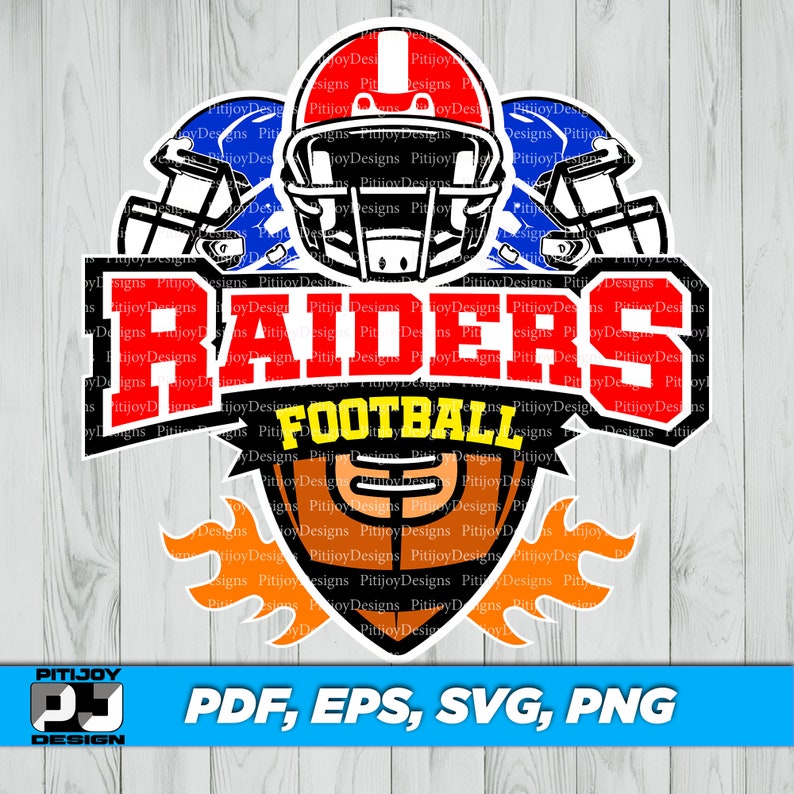Raiders Football Team Mascot Design for Custom Apparel, Team Spirit ...