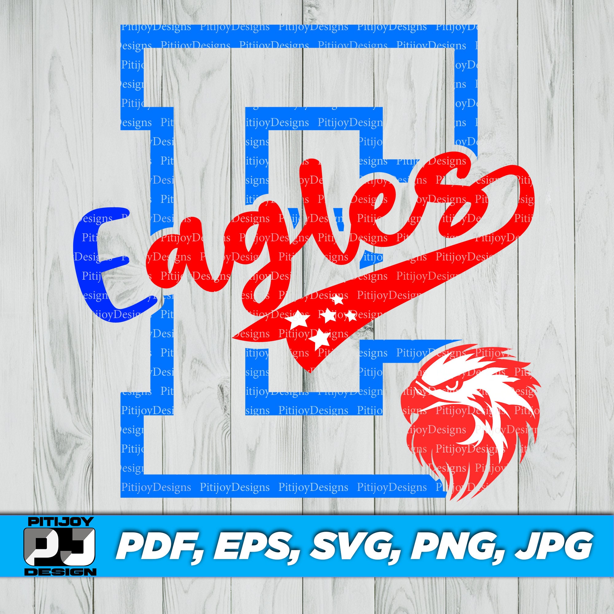 Eagles Mascot SVG, School Spirit SVG, Eagles Clipart, Sports Team Logo ...