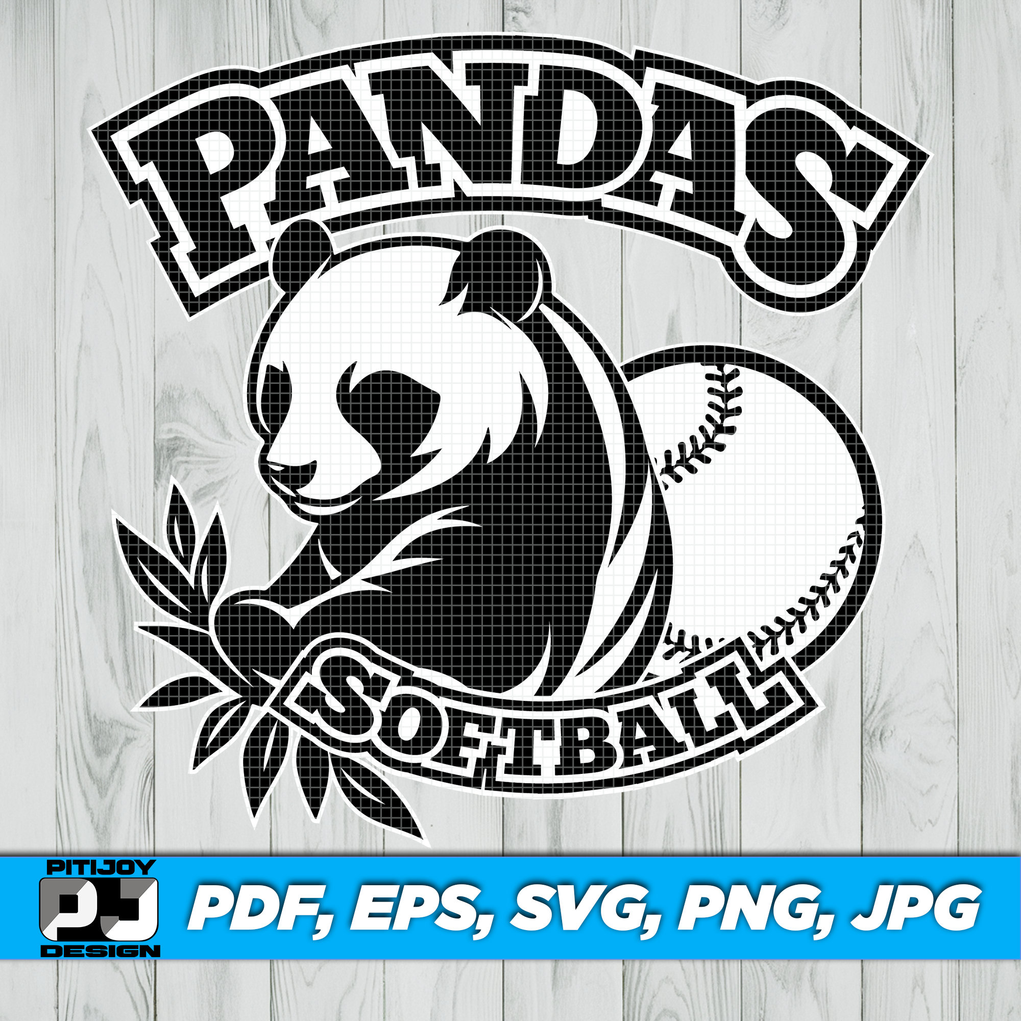 Pandas Softball Svg Panda Softball Svg Pandas Softball Png Panda ...