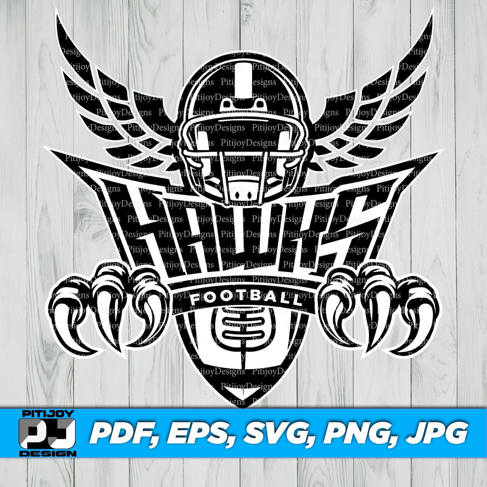 Hawks Football Team Mascot Design for Custom Apparel and Merchandise ...