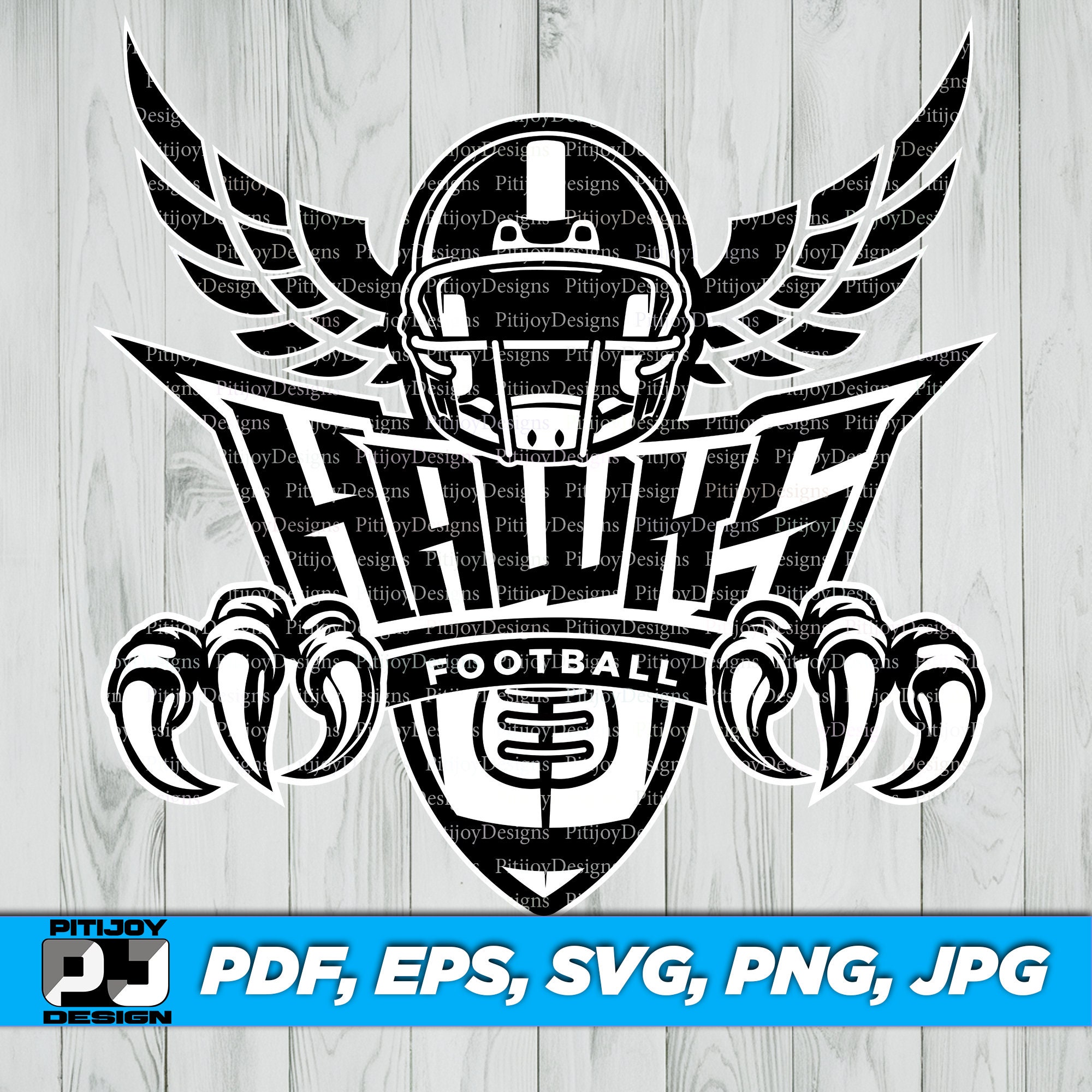 Hawks Football Team Mascot Design for Custom Apparel and Merchandise ...