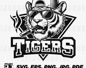 Tigers Svg, Tiger Svg, Tigers Mascot Svg, Cricut Silhouette Files, Tigers Png, Tigers School ...