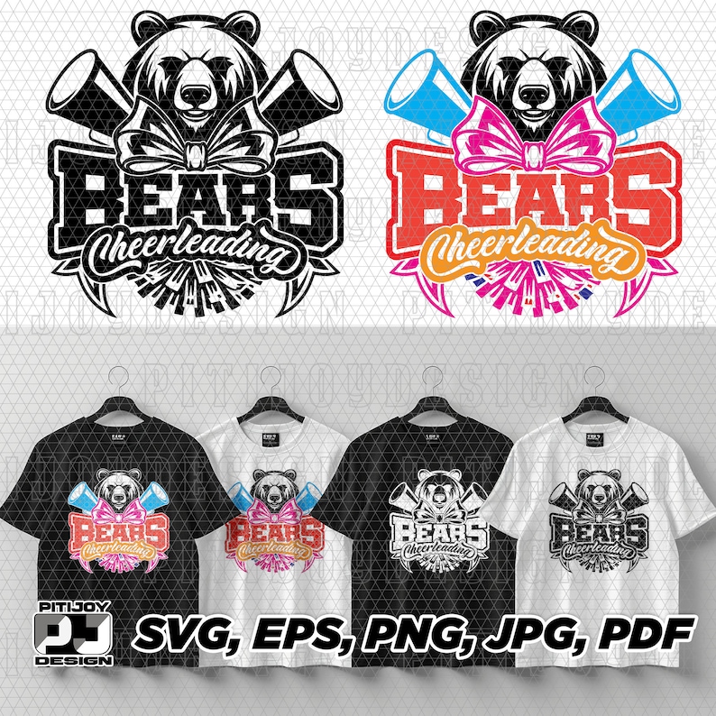 Bears Cheerleading Svg, Bear Cheerleading Svg, Bears Cheerleading Png ...