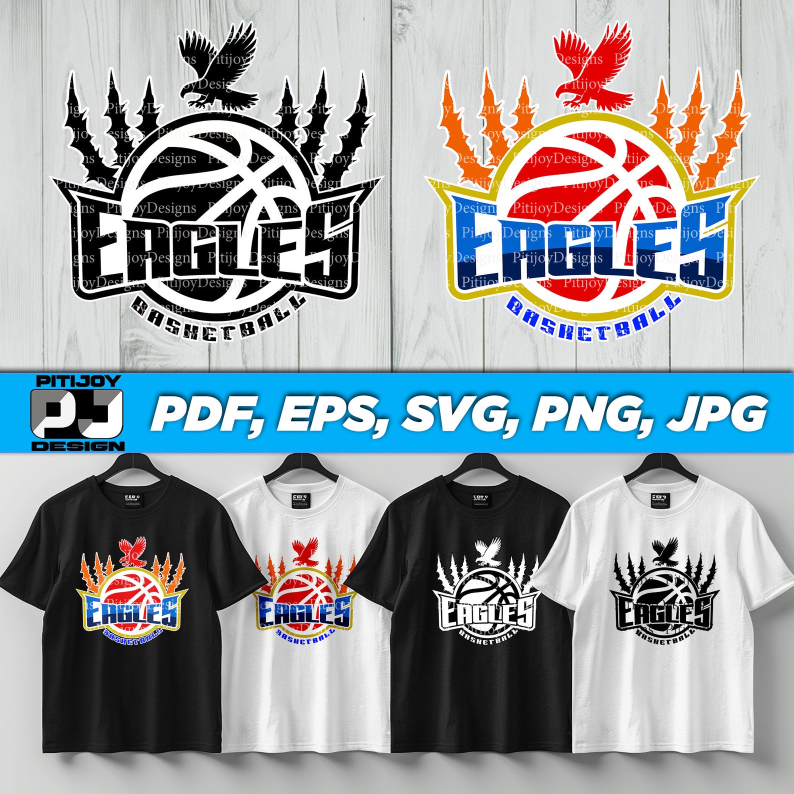 Eagles Basketball Team Mascot Design for Custom Apparel and Merchandise ...