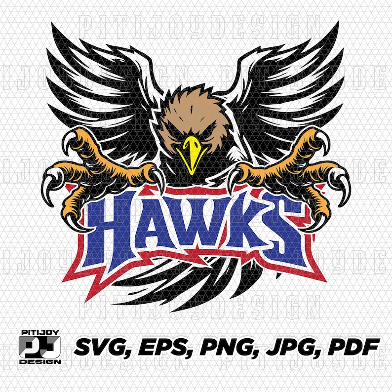 Hawks Svg, Hawk Svg, Hawks Png, Hawk Png, Hawks Mascot Svg, Hawks ...