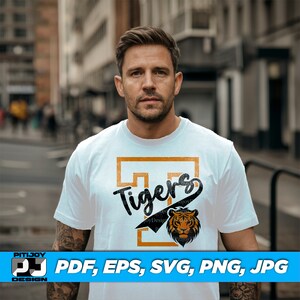 Tigers Mascot SVG, School Spirit SVG, Tigers Clipart, Sports Team Logo ...