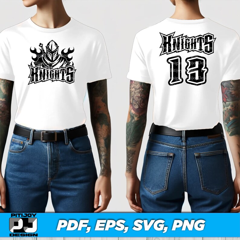 Knights Team Mascot Design for Custom Apparel, Perfect for Team Spirit ...