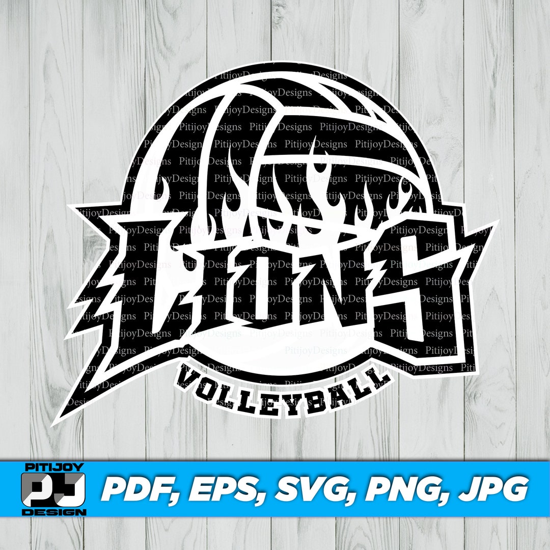 Lion Volleyball SVG, Lion Mascot Sports Shirt Design, Volleyball Team ...