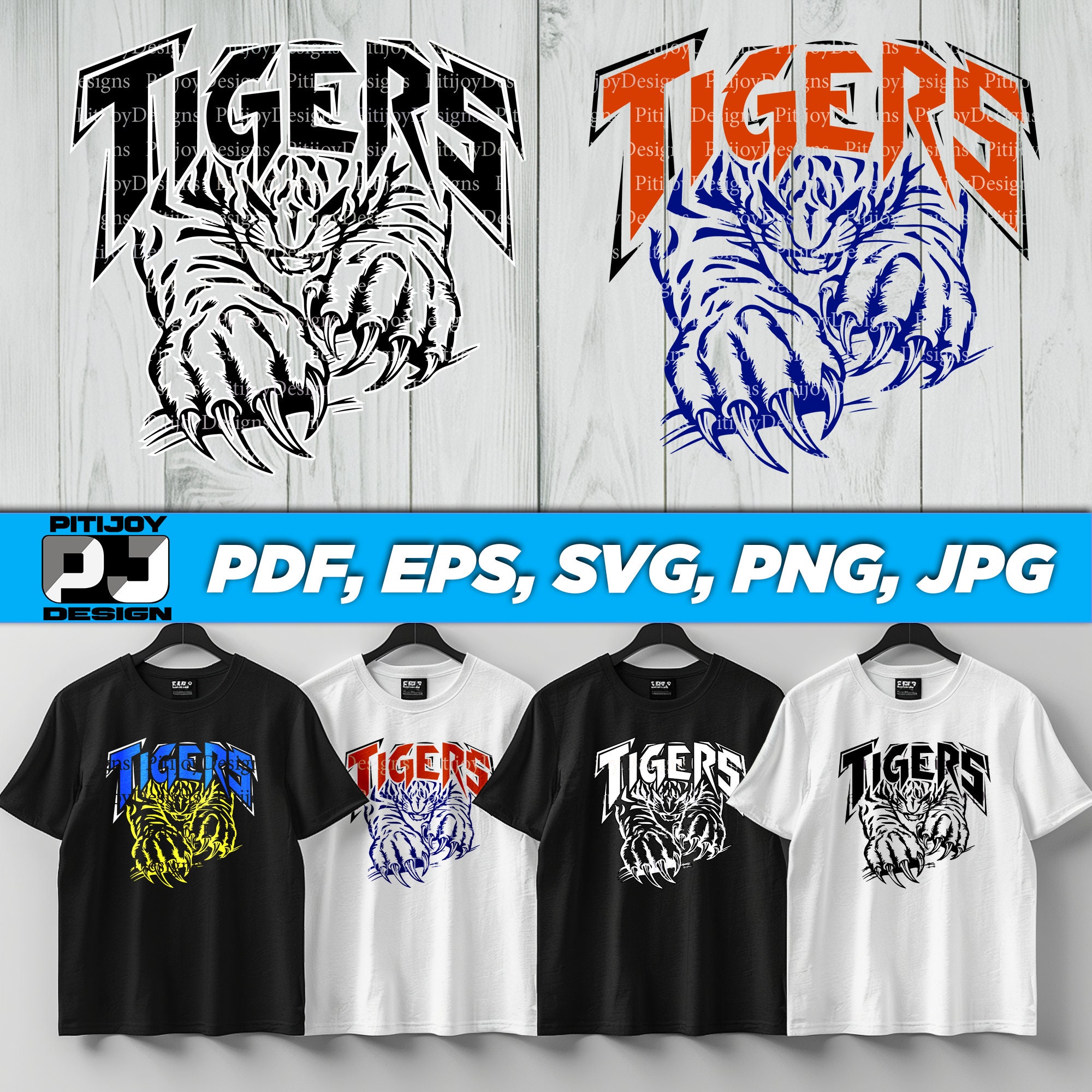 Tigers Svg, Tiger Svg, Tigers Mascot Svg, Cricut Silhouette Files, Tigers Png, Tigers School ...