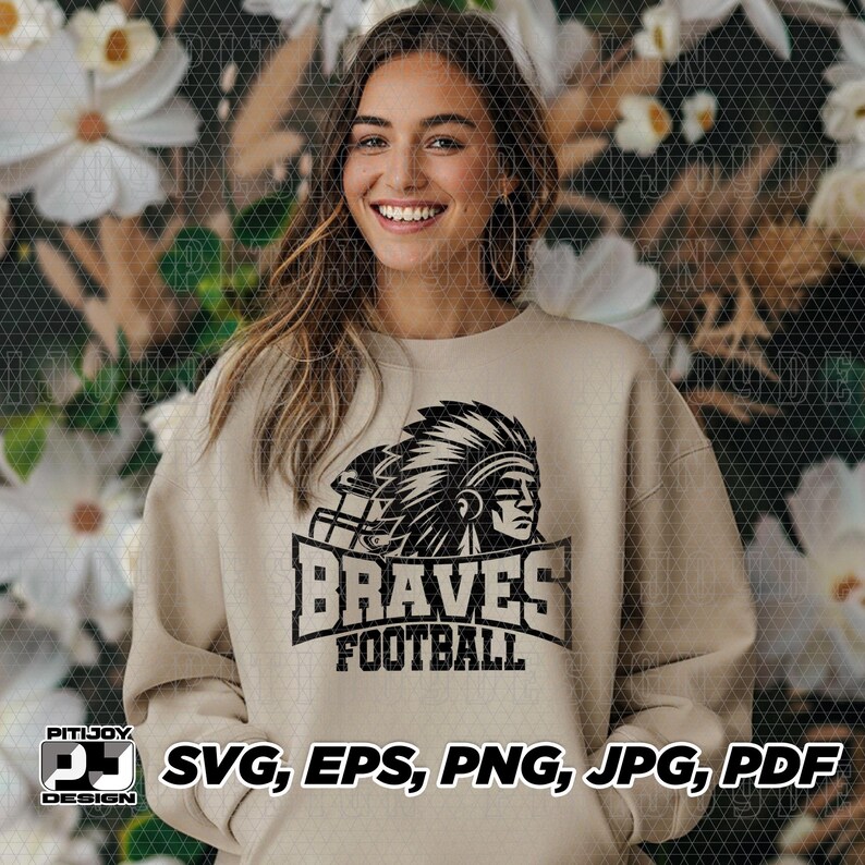 Braves Svg, Brave Svg, Braves Png, Braves Mascot Png, School Spirit Svg ...